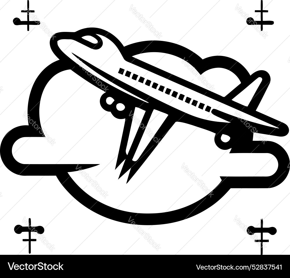 Hand drawn high sketchy plane scribble soar Vector Image