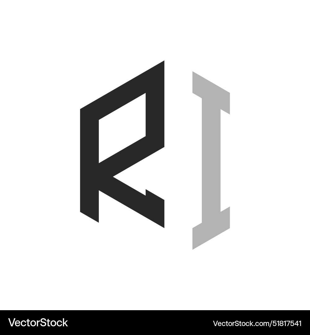 Modern unique hexagon letter ri logo design Vector Image