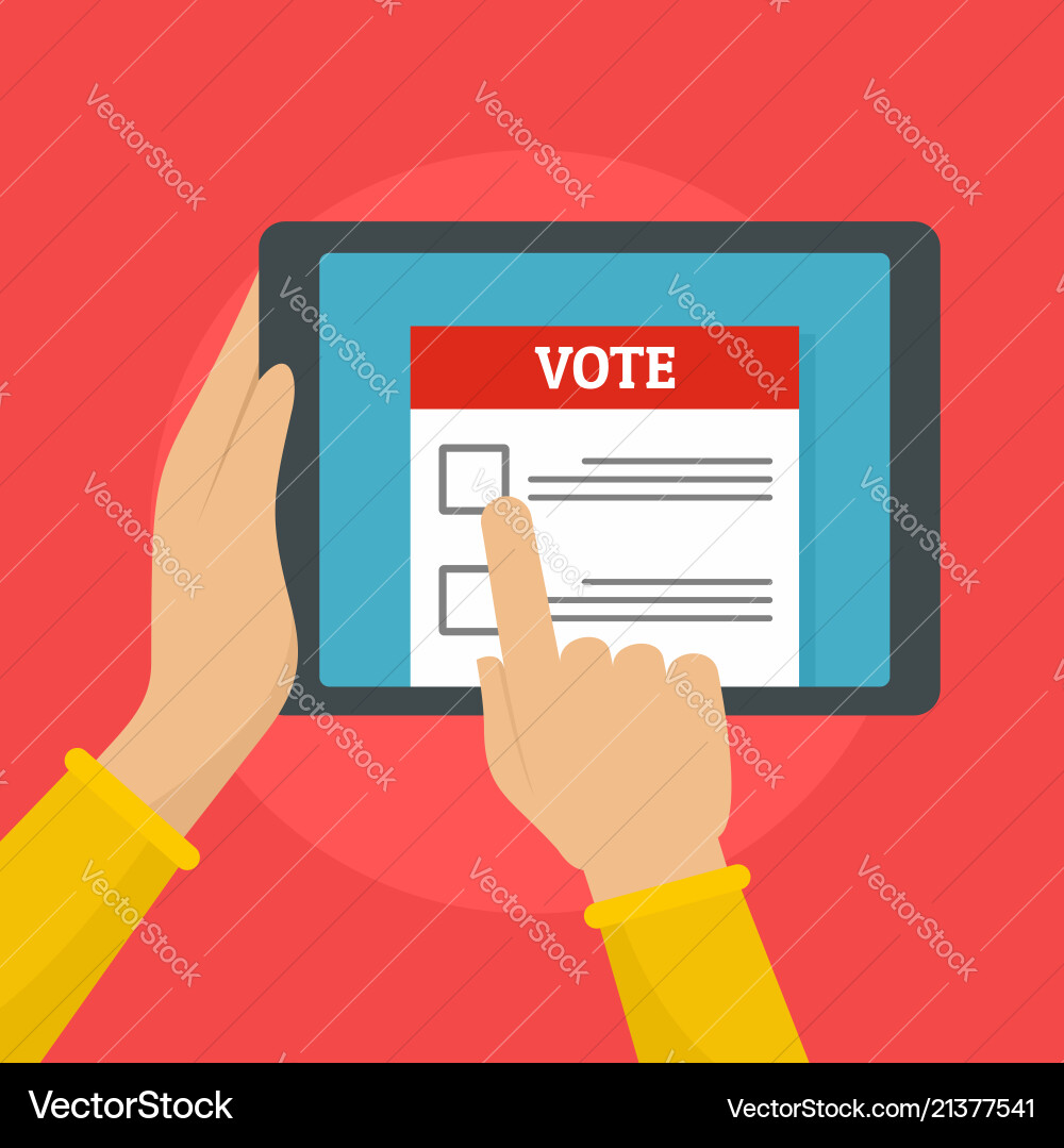 Online voting background flat style Royalty Free Vector