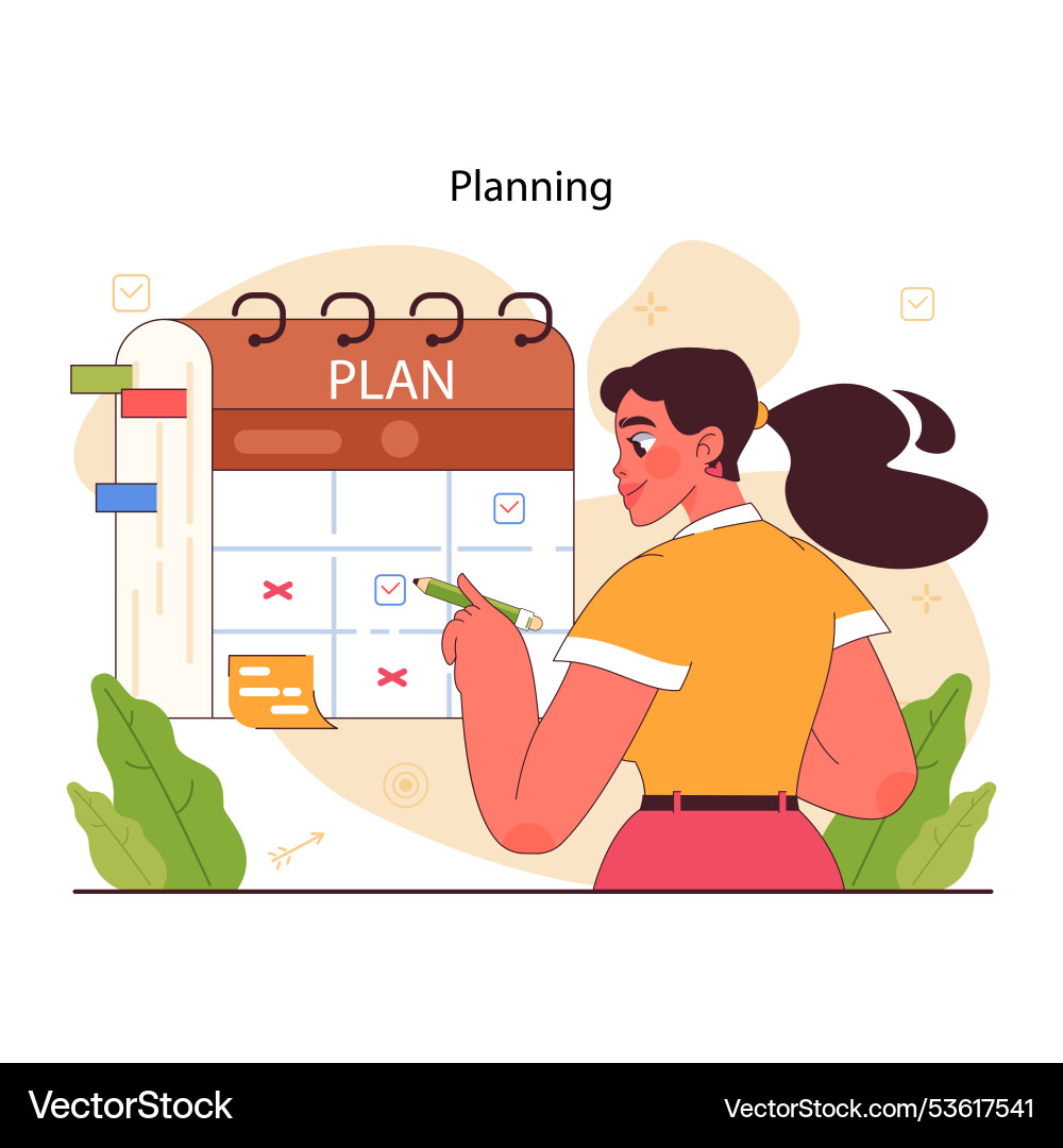 Planning and organization of tasks on board Vector Image