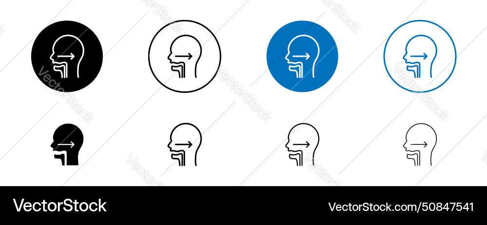 Swallowing reflex icon set oral ingest dysphagia Vector Image