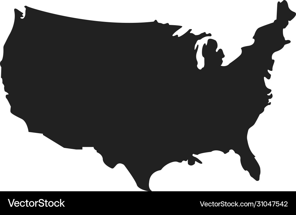 American isolated icon country map shape Vector Image