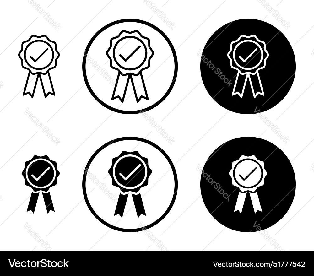 Award icon set black filled and outlined style Vector Image