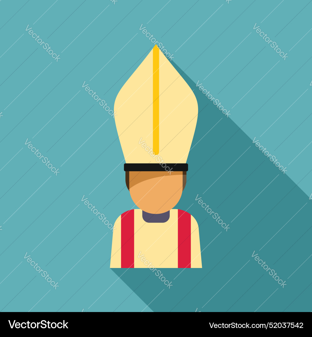 Catholic bishop wearing traditional miter hat Vector Image