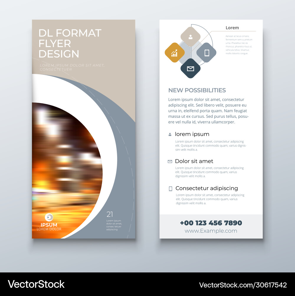 Dl flyer design coral business template Royalty Free Vector