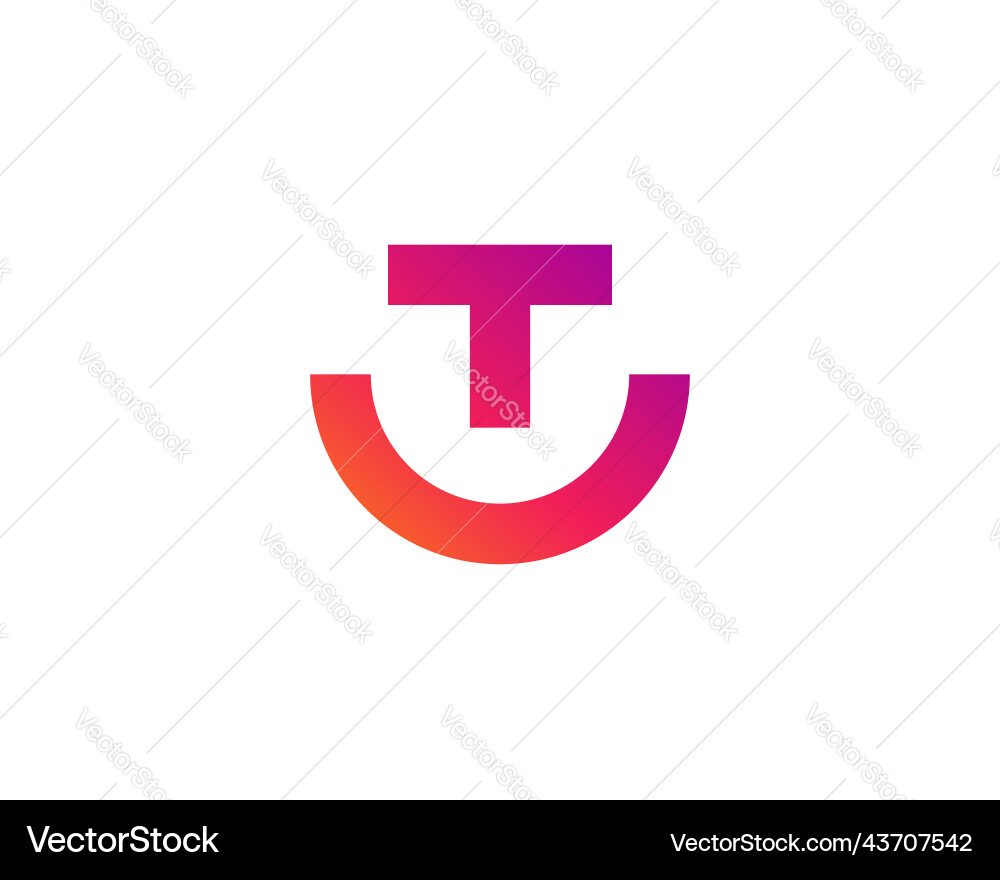 Letter t with smile logo icon design template Vector Image