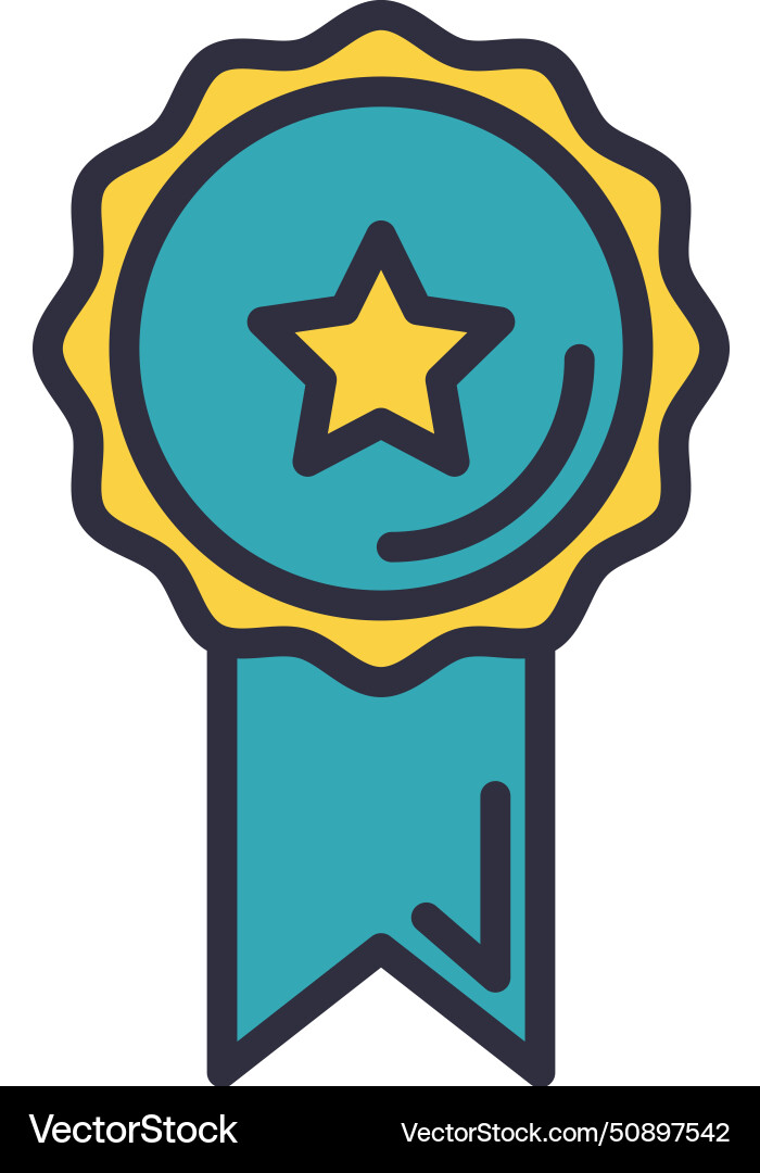 Medallion icon successful management reward Vector Image