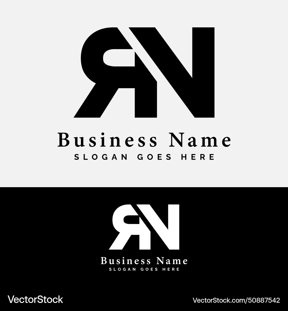 R n rn letter logo alphabet initial icon Vector Image