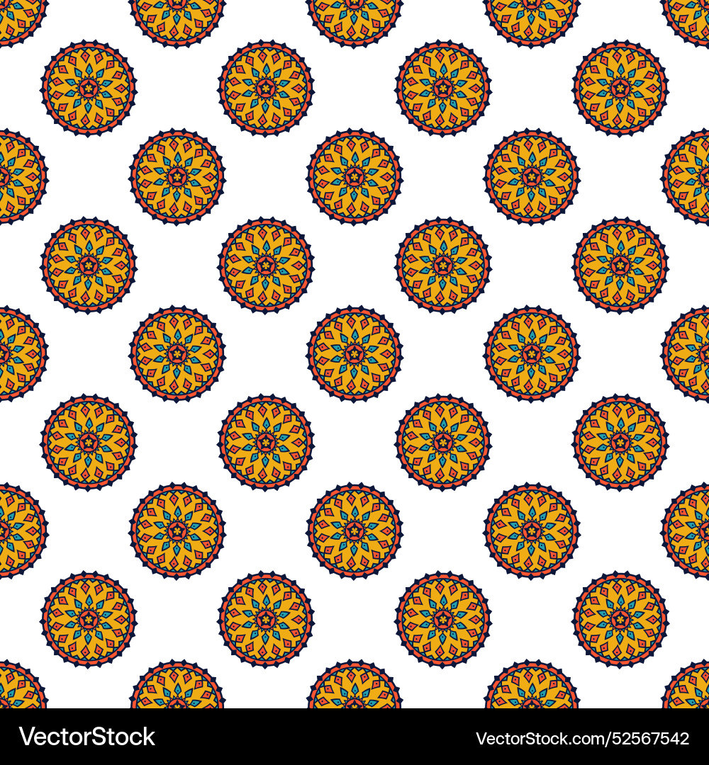 Seamless mandala pattern Royalty Free Vector Image
