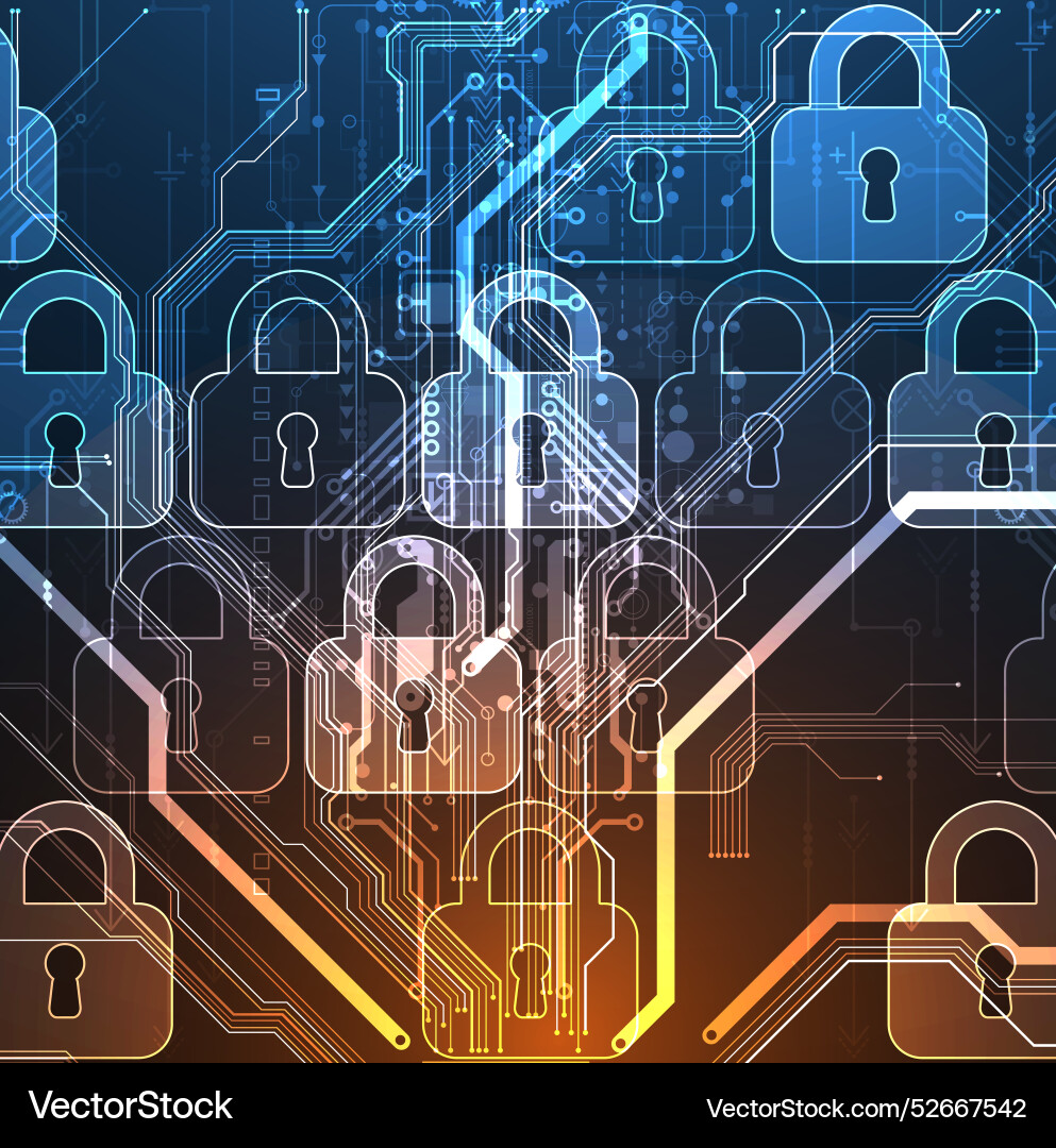 Secure digital background virtual confidential Vector Image