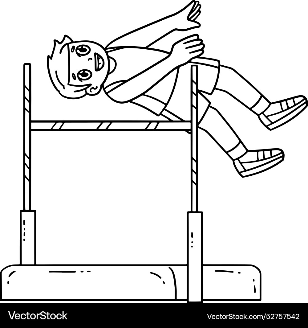 Track and field athlete high jump isolated Vector Image
