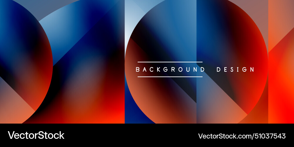 A blue and red background with circles lines Vector Image