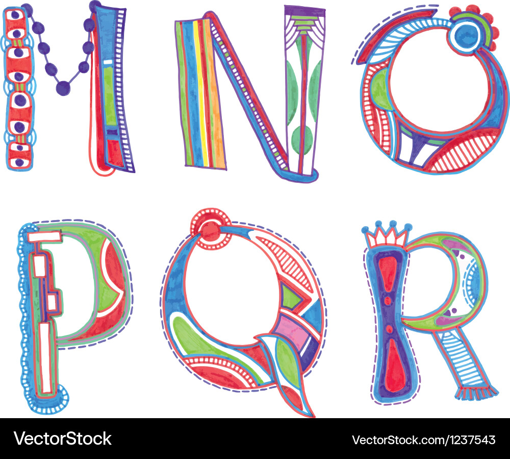 Abc font sketchy alphabet design Royalty Free Vector Image