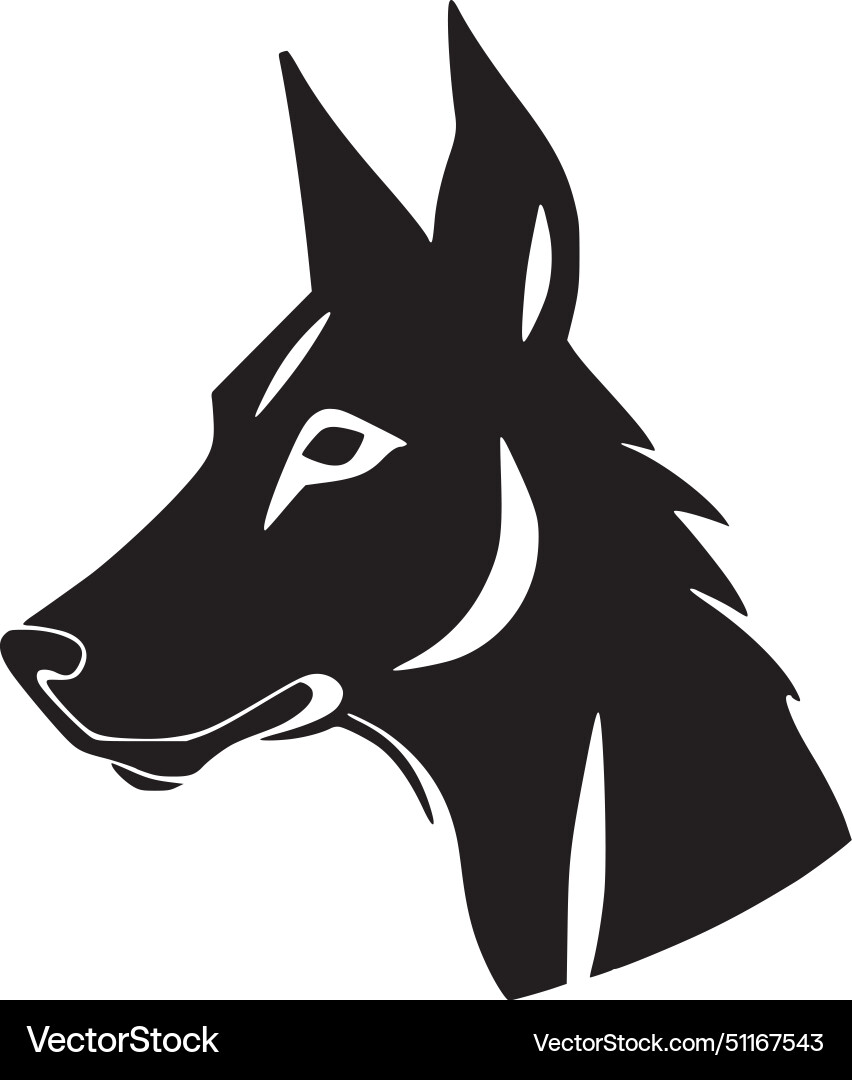 Australian kelpie - black and white Royalty Free Vector