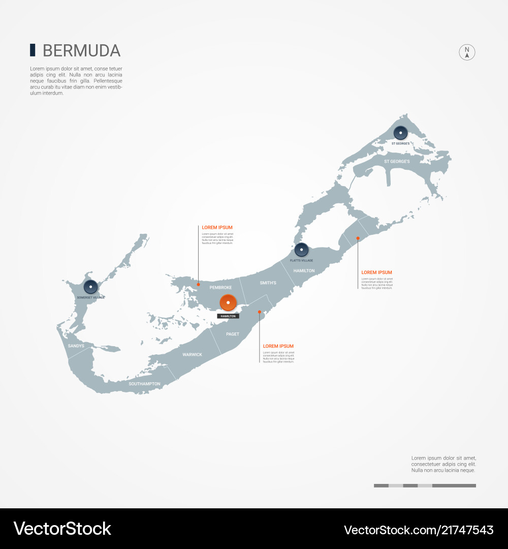 Bermuda infographic map Royalty Free Vector Image