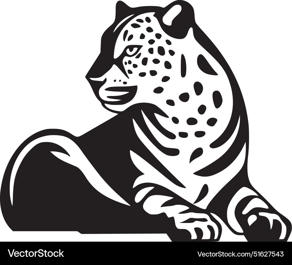 Leopard - black and white Royalty Free Vector Image