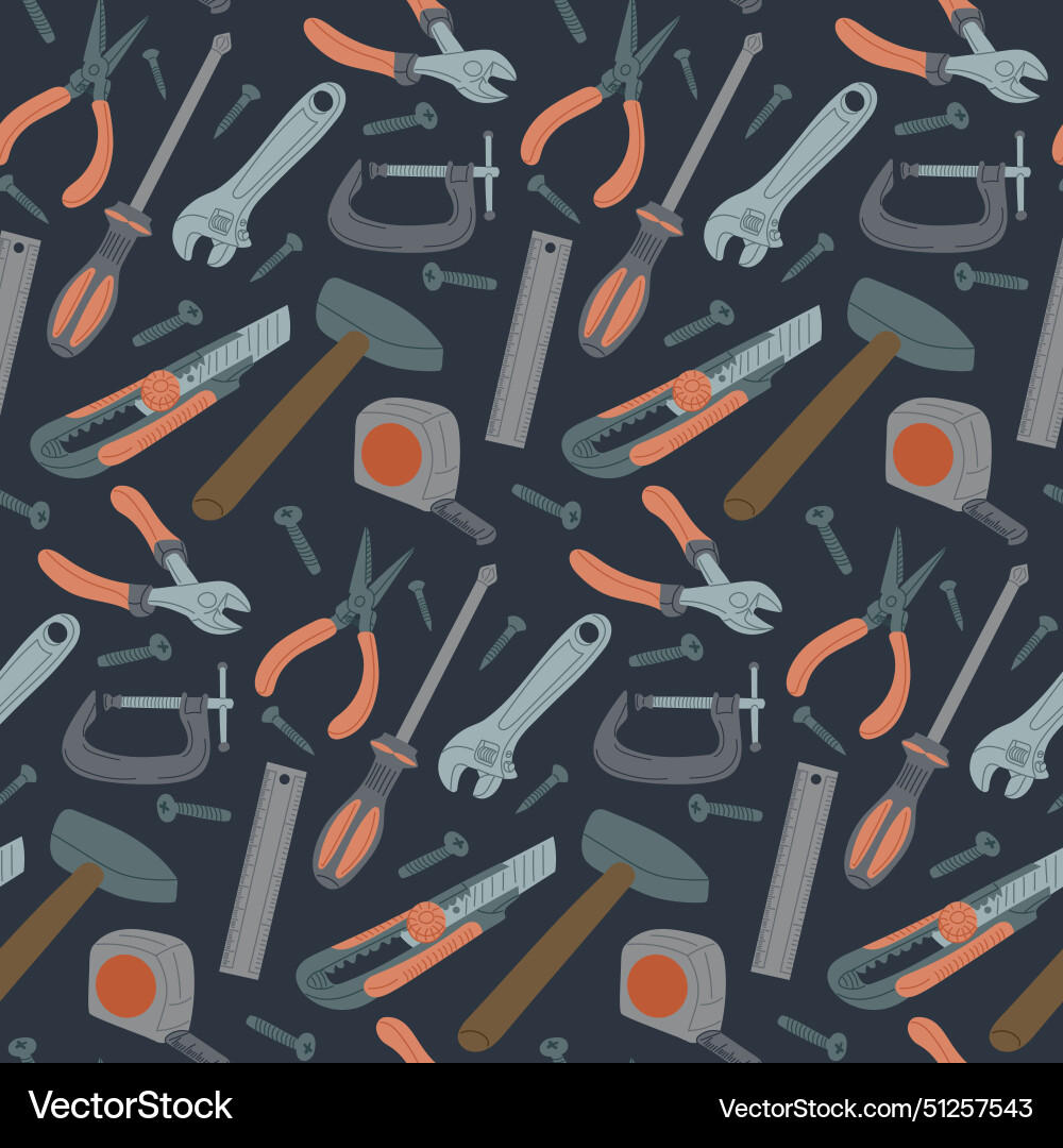 Seamless pattern with flat repairing tools Vector Image