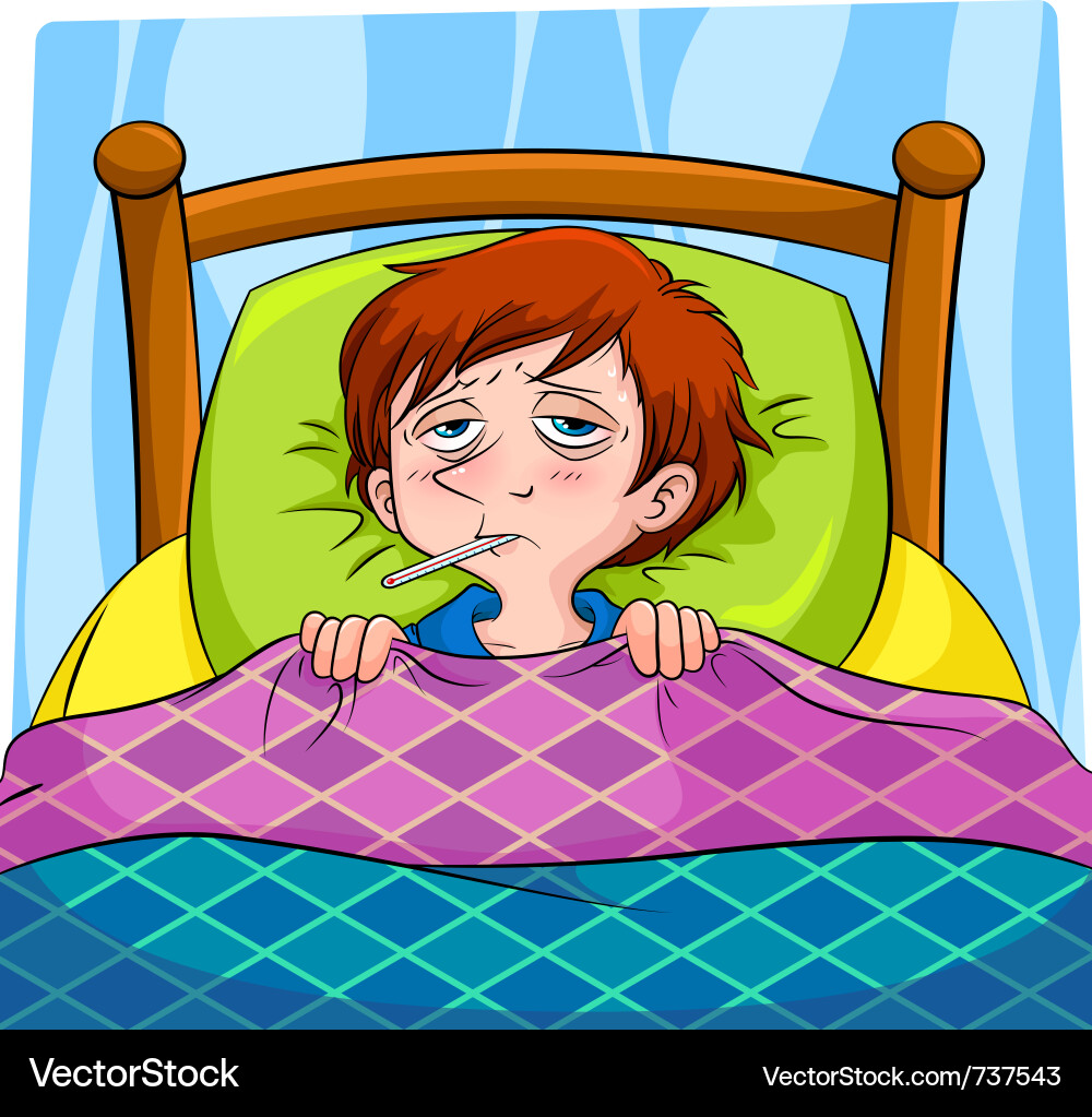 Sick person Royalty Free Vector Image - VectorStock