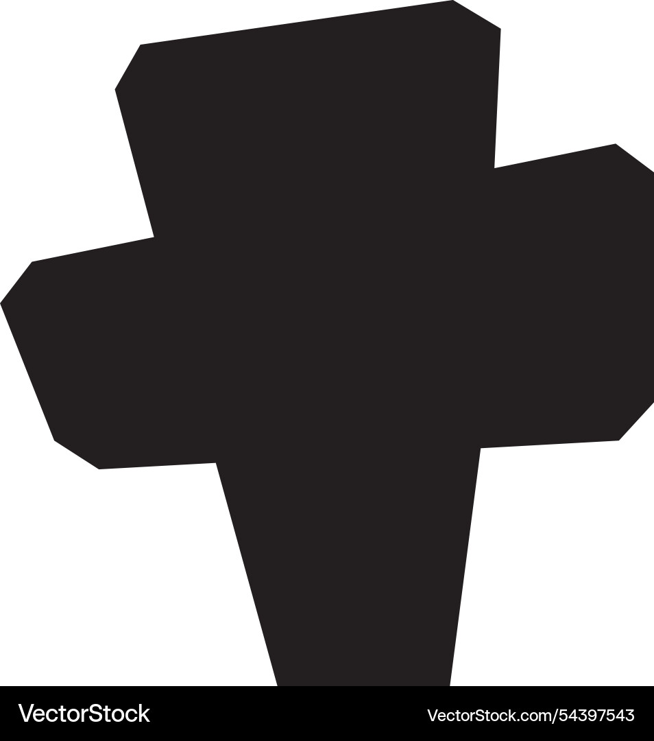 Simple black christian cross representing faith Vector Image