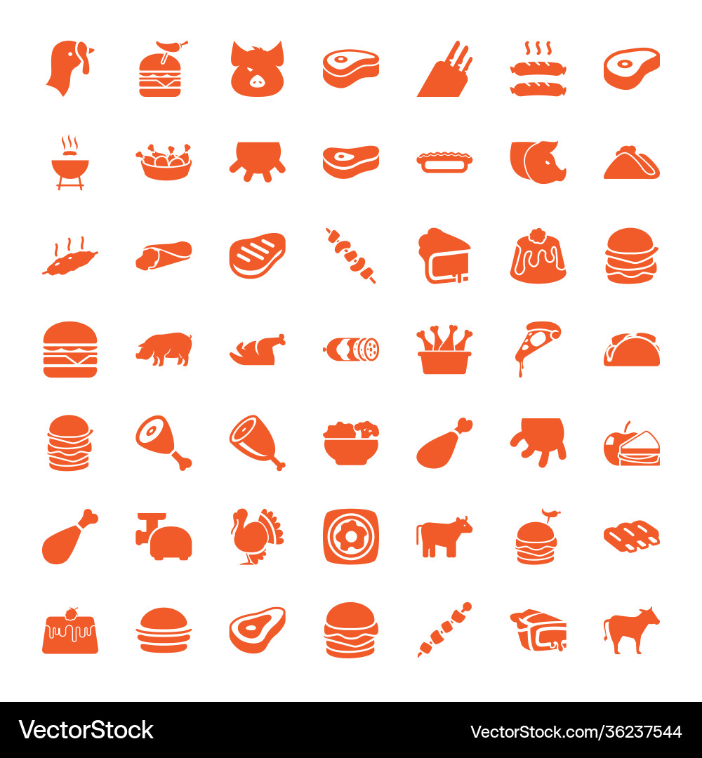 49 meat icons Royalty Free Vector Image - VectorStock