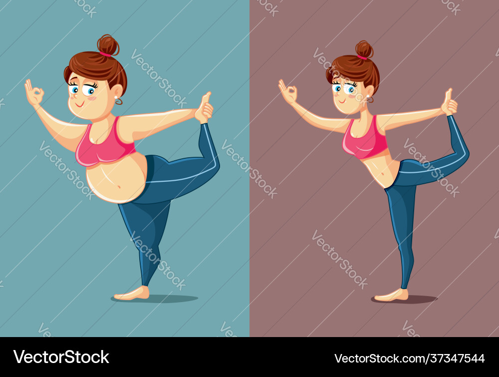 Before & After Body Transformation Royalty Free Vector