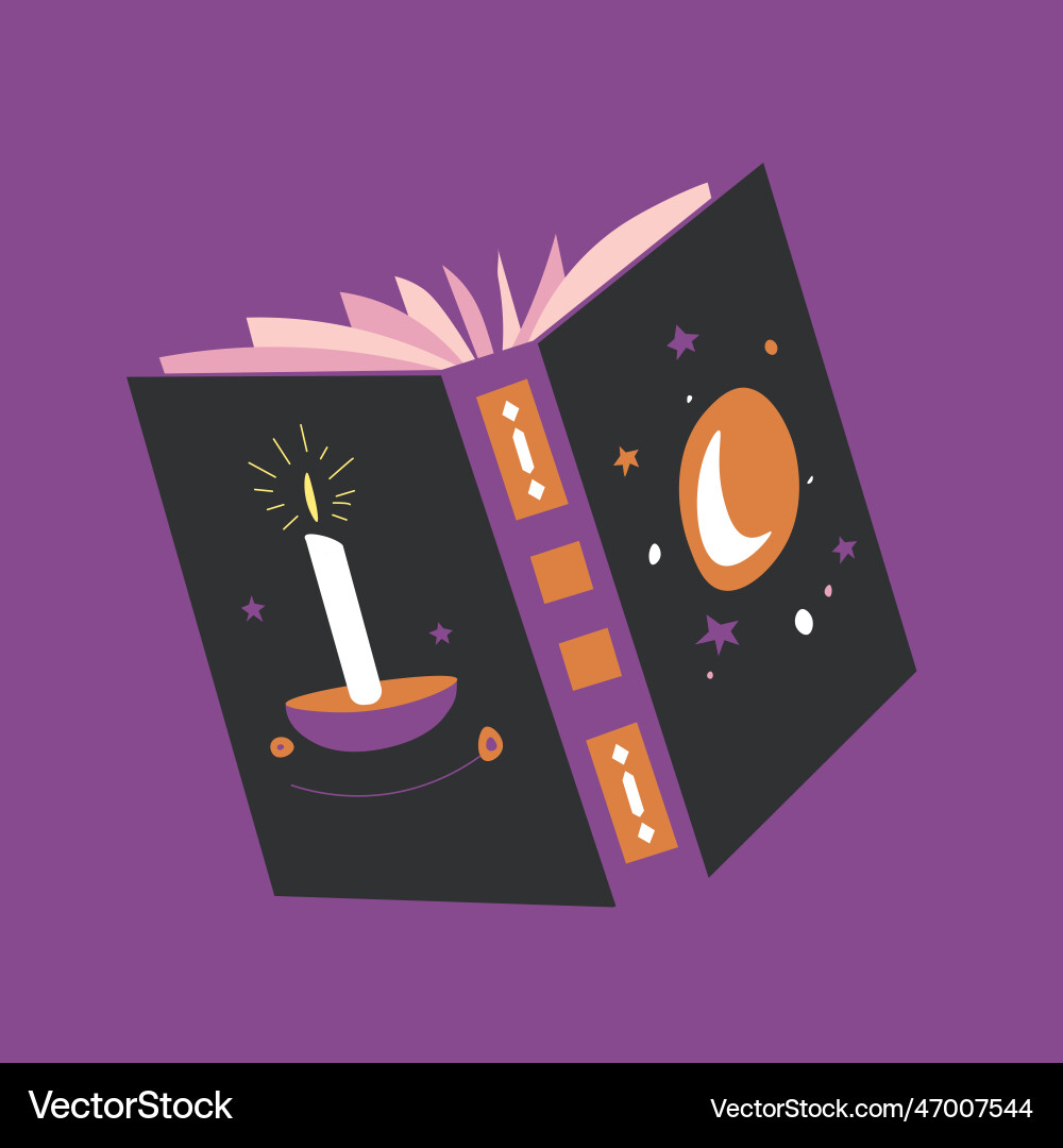 Book of spells magic and witchcraft practice Vector Image