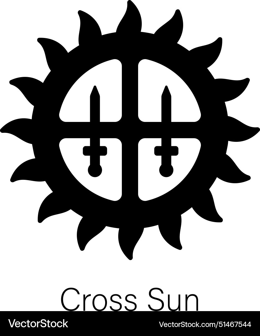 Cross sun Royalty Free Vector Image - VectorStock