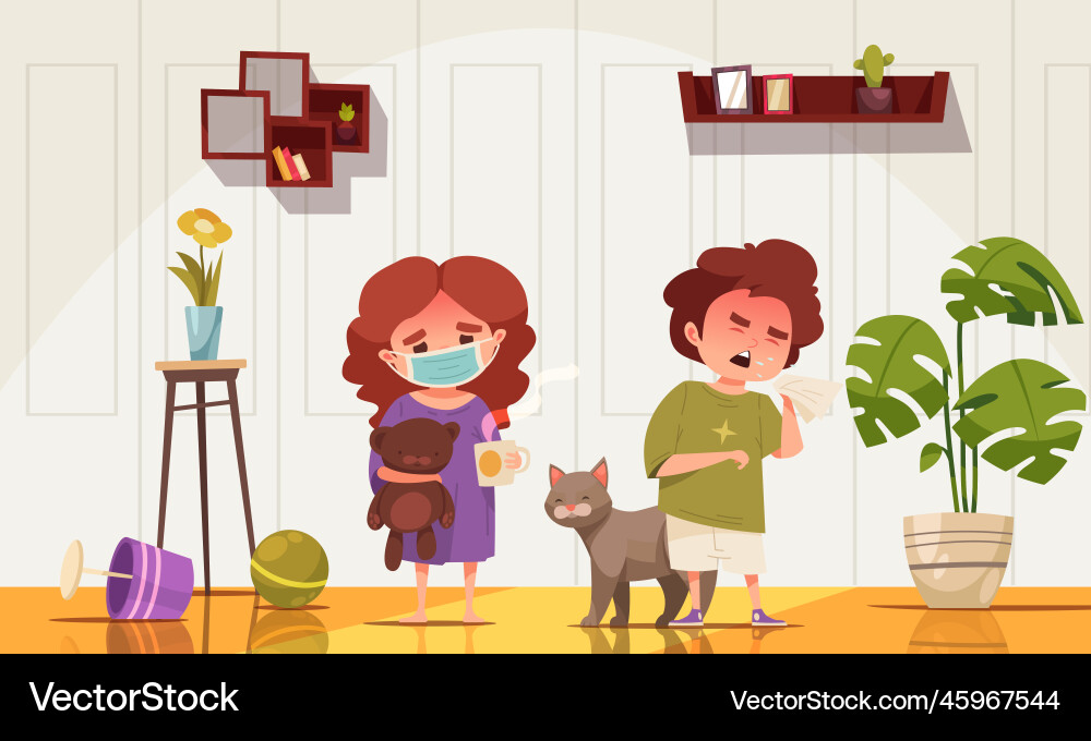 Flu cartoon concept Royalty Free Vector Image - VectorStock