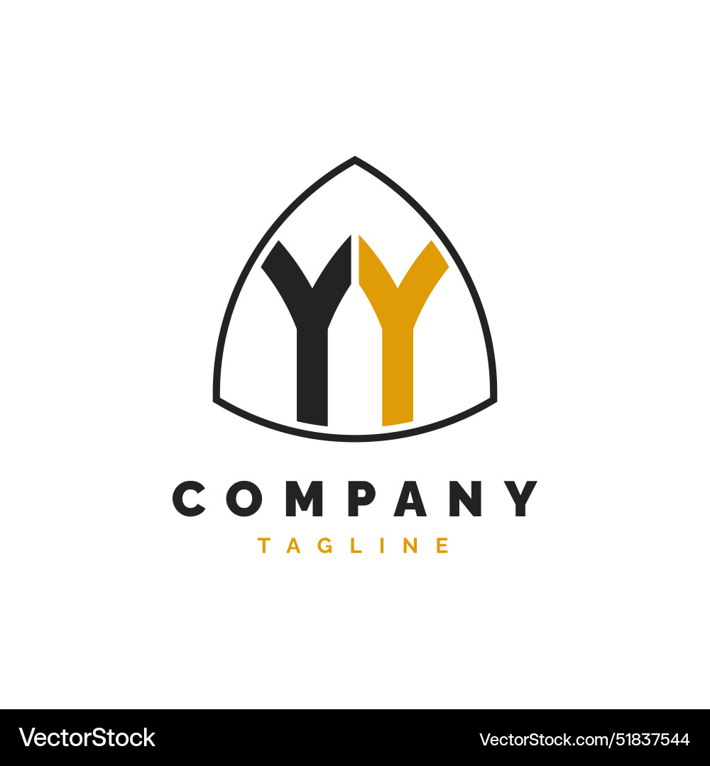 Initial letter yy logo design alphabet Royalty Free Vector