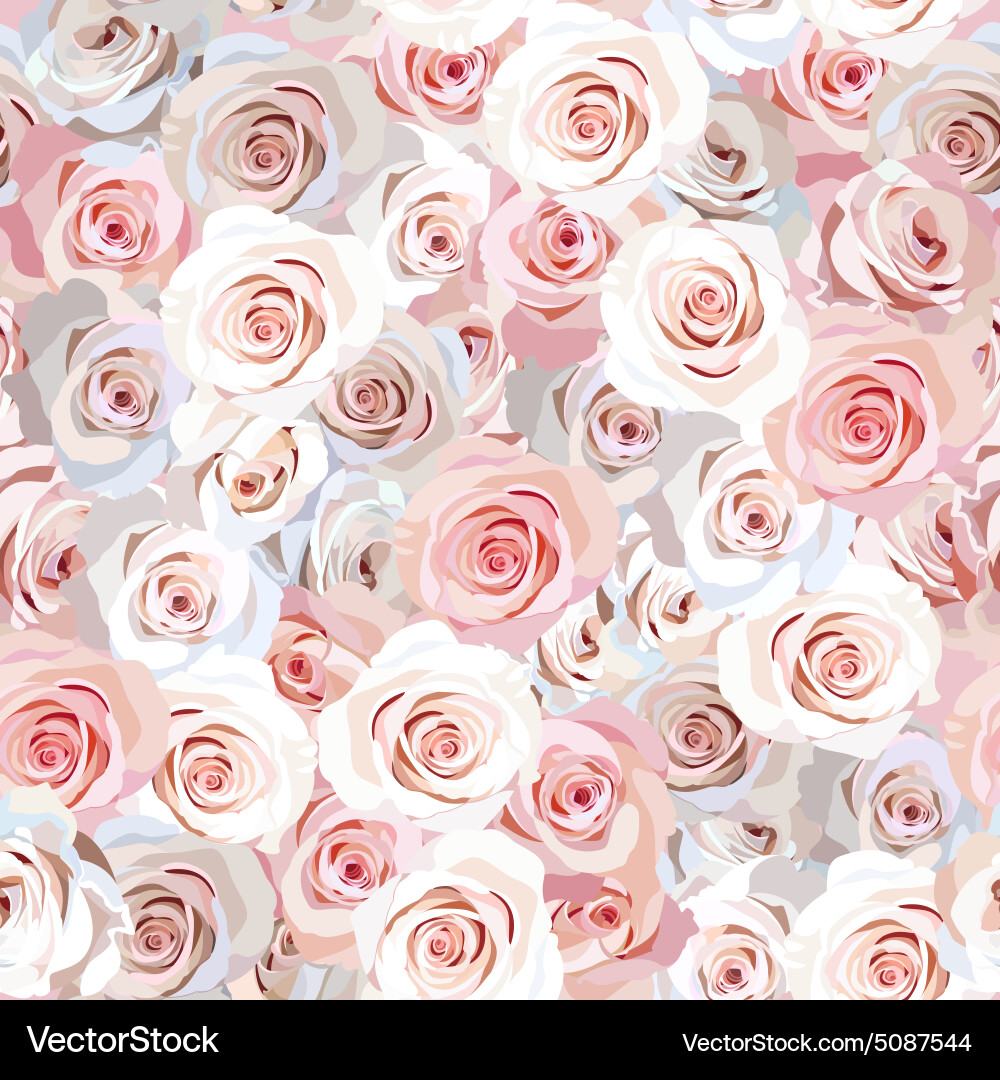 Pink Rose Seamless Pattern Royalty Free Vector Image