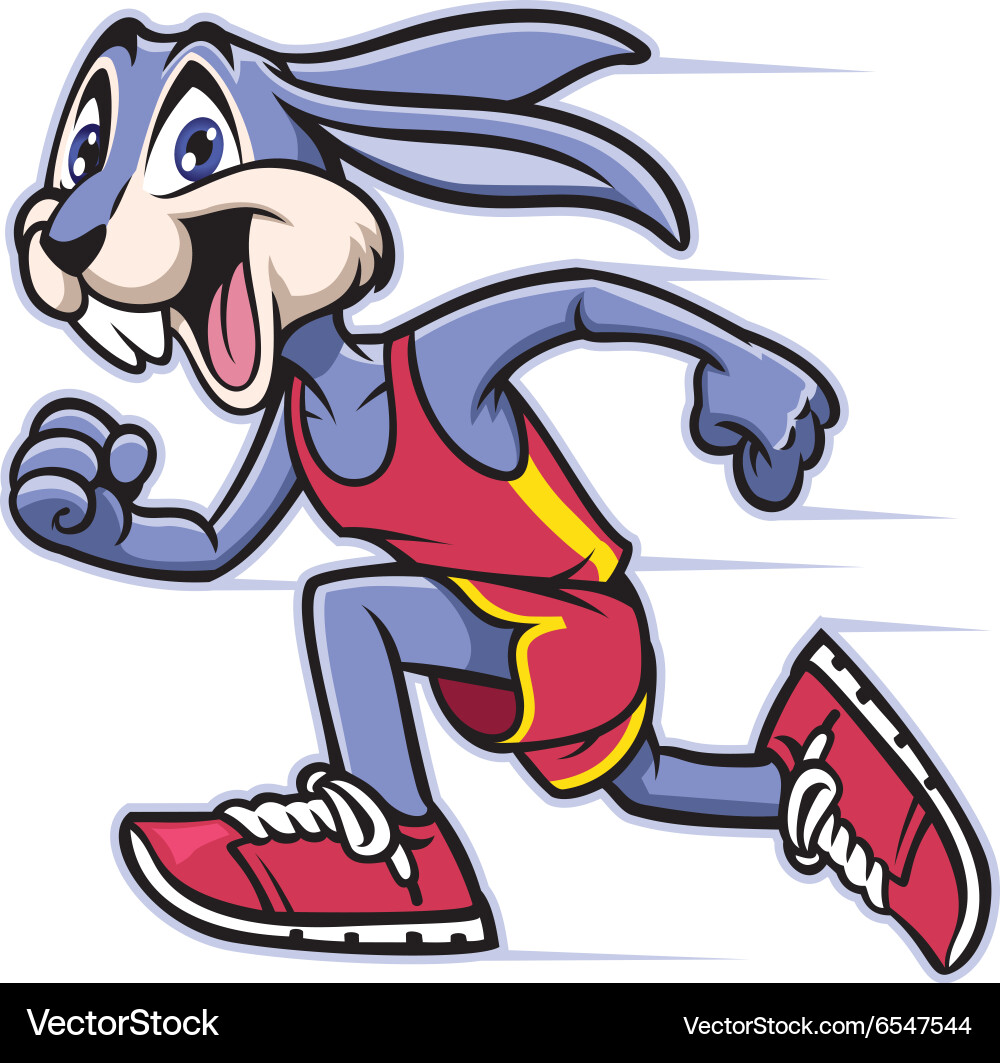 Running Rabbit Mascot Royalty Free Vector Image