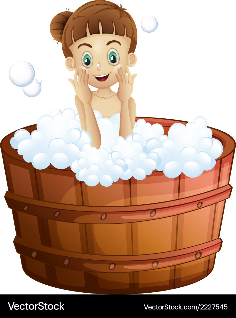 A pretty young lady taking bath Royalty Free Vector Image