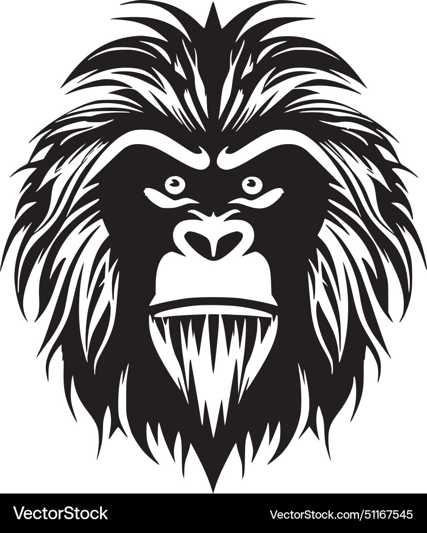 Baboon - minimalist and simple silhouette Vector Image