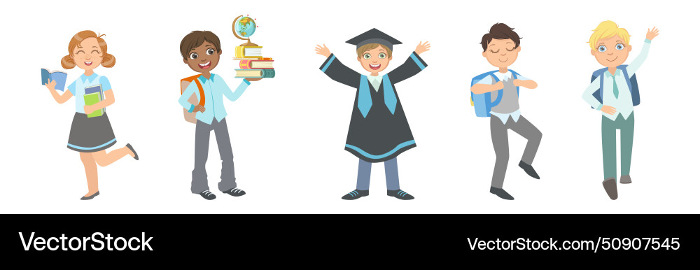 Back to school with little children education Vector Image