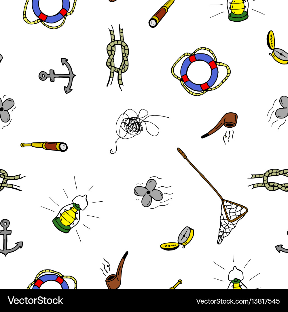 Colorful seamless pattern in doodle stylehand Vector Image