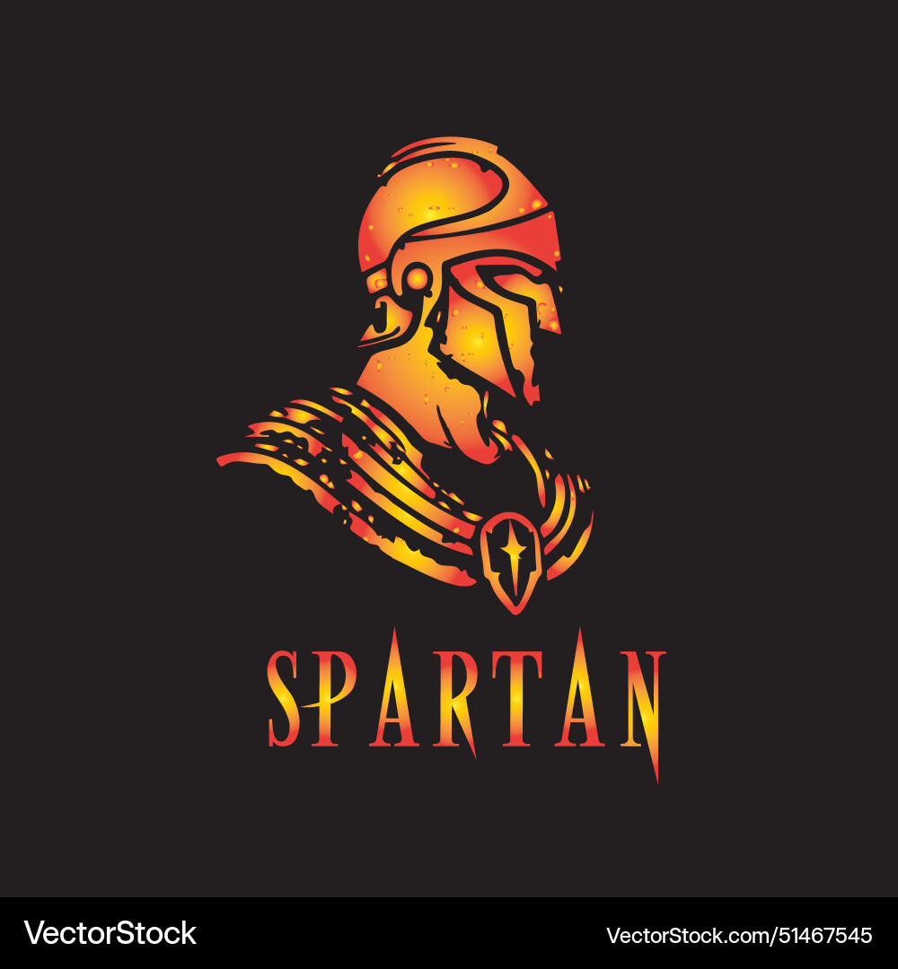 Dynamic spartan emblem on bold black background Vector Image