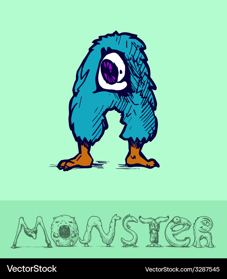 Monster font Royalty Free Vector Image - VectorStock