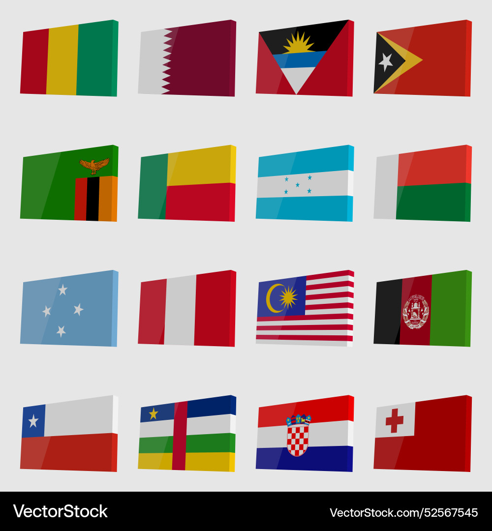 Set of isometric countries the world Royalty Free Vector