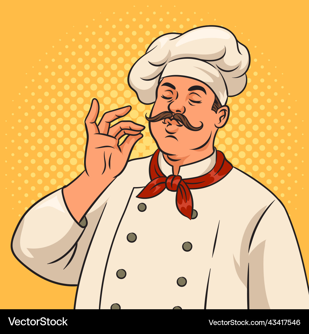 Bellissimo gesture chef cook pop art Royalty Free Vector