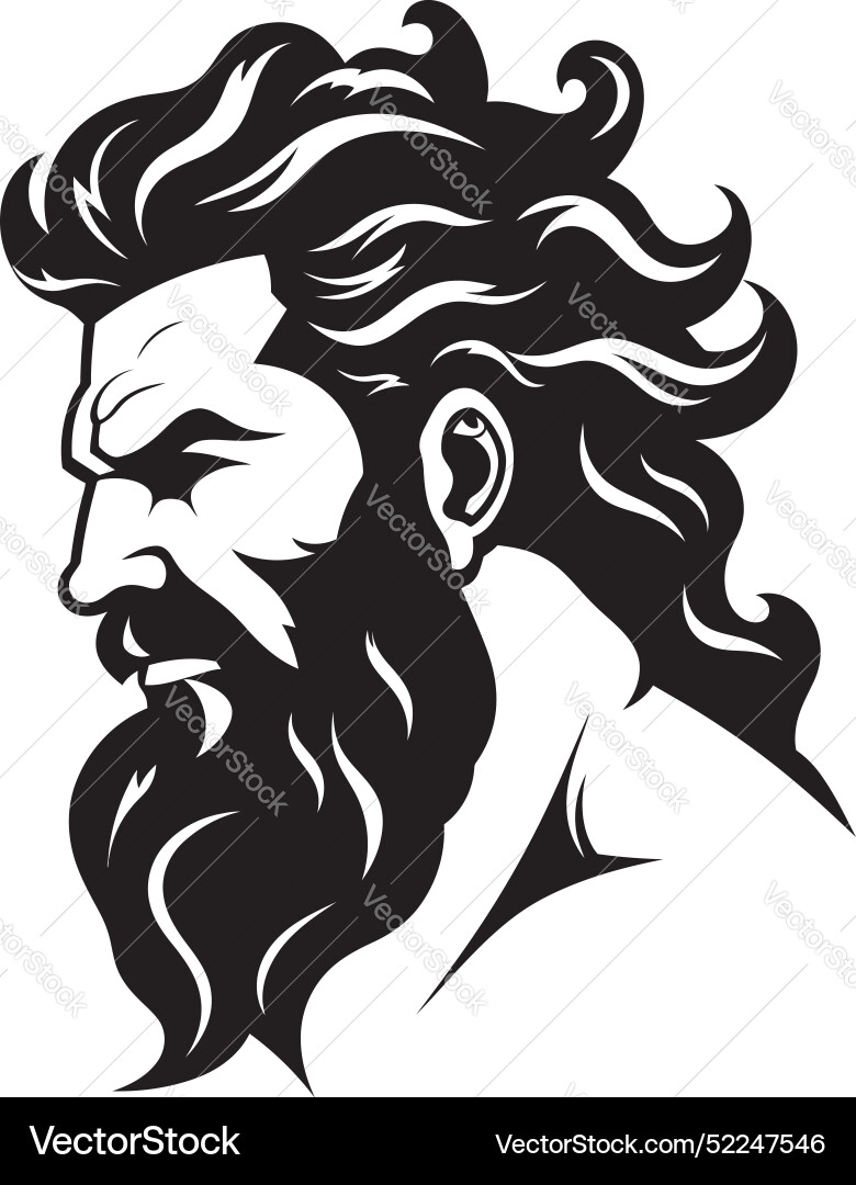 God of waves poseidons black logo design unveiled Vector Image