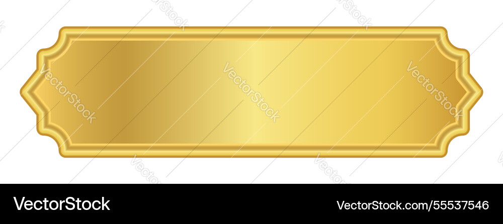 Gold label banner luxury golden frame name Vector Image