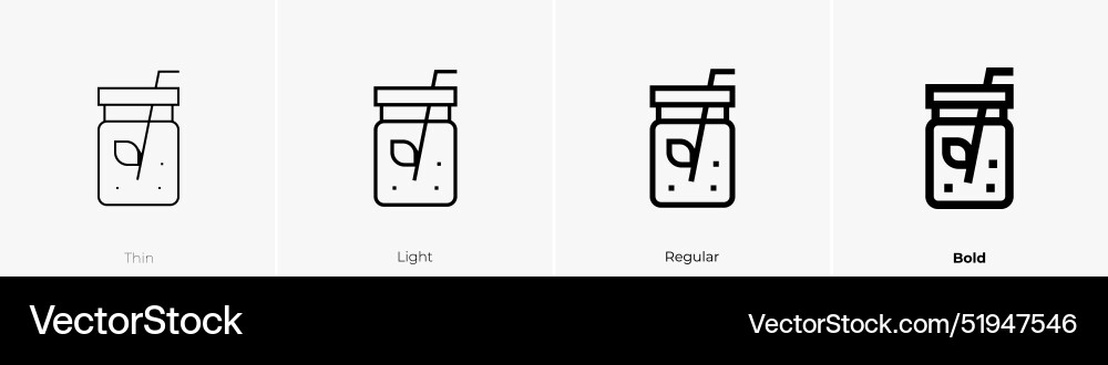 Infused water icon thin light regular and bold Vector Image