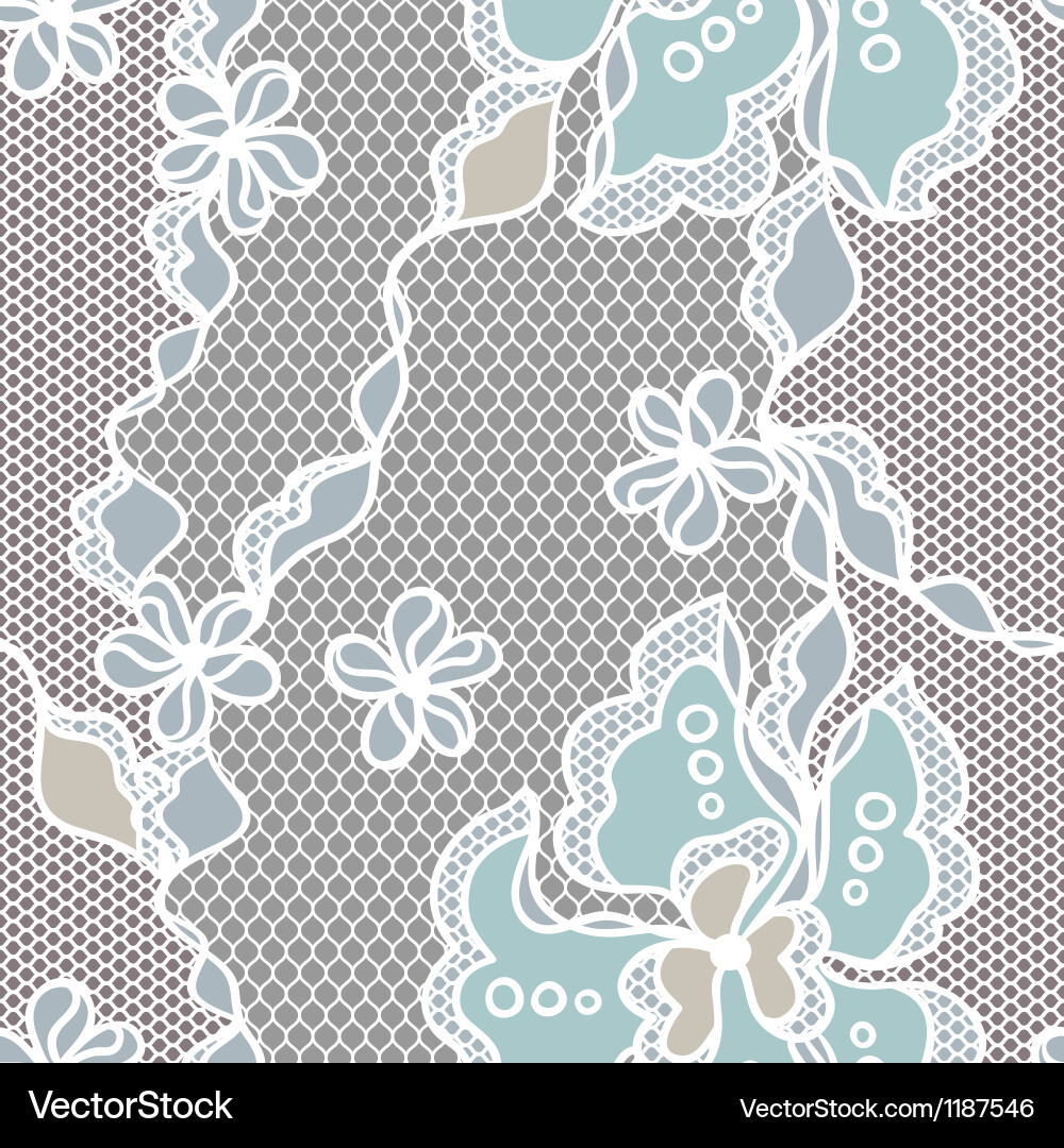 Lace fabric seamless pattern with abstract flowers