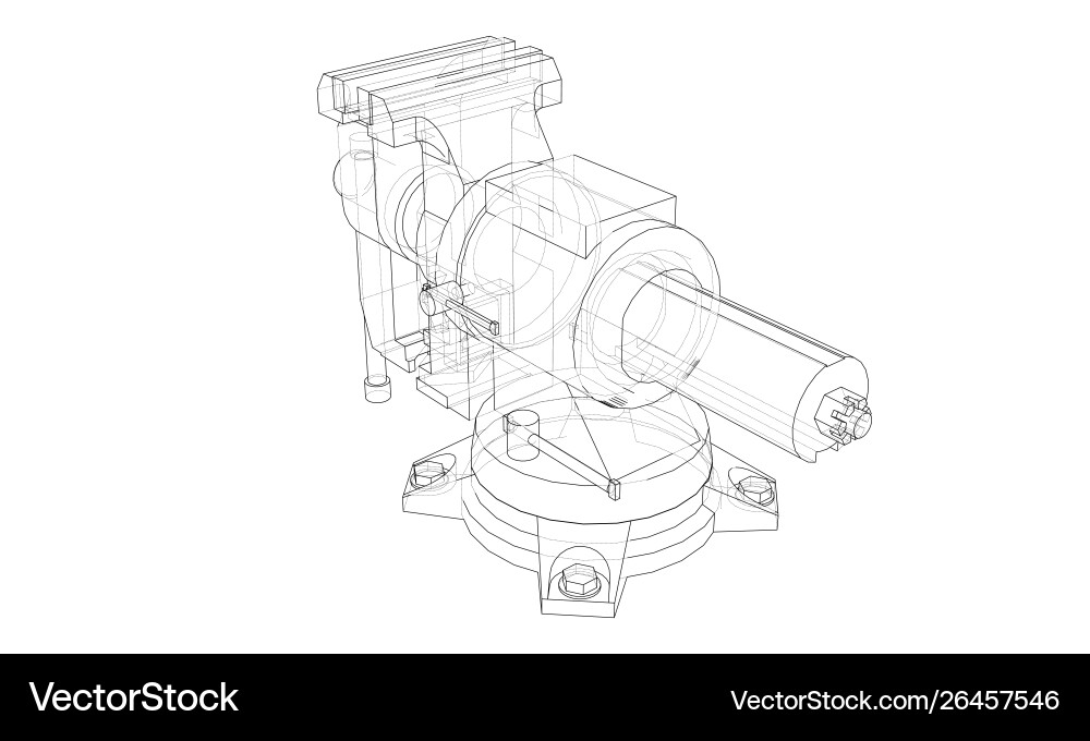 Outline vise wire-frame style Royalty Free Vector Image