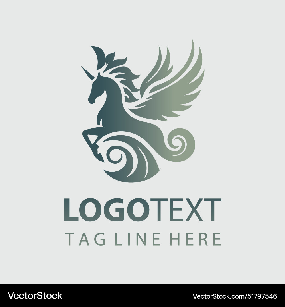 Pagasus logo Royalty Free Vector Image - VectorStock