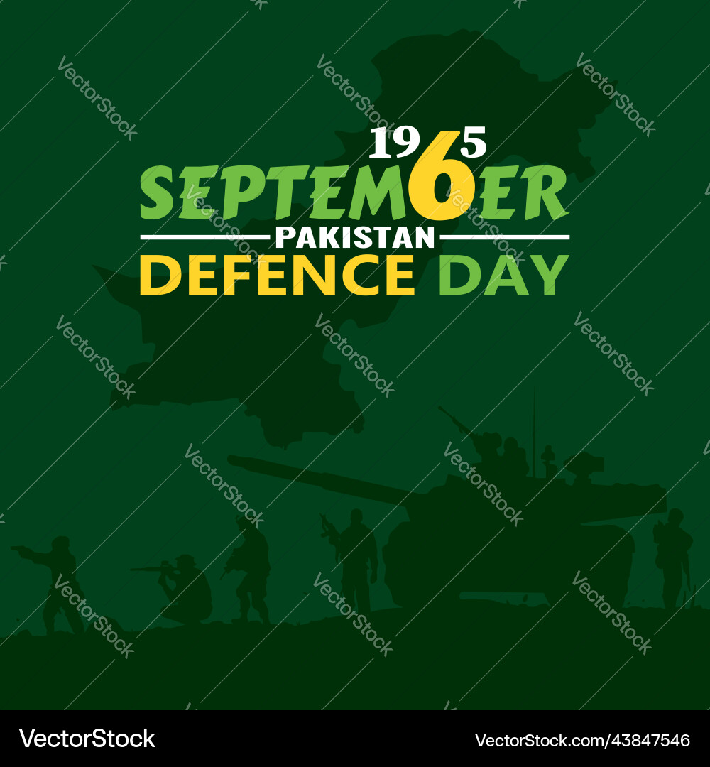 Pakistan 6th september 1965 defence day template Vector Image