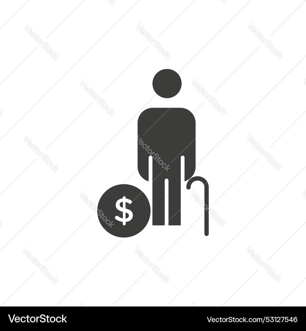 Retirement line icon isolated on white background Vector Image