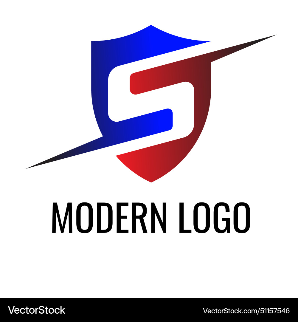 S letter logo design with blue and red color Vector Image