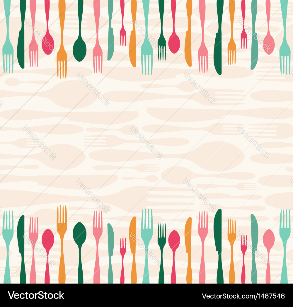 Silverware seamless pattern Royalty Free Vector Image