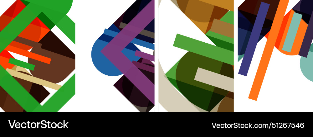 Square and round shape geometric poster set Vector Image